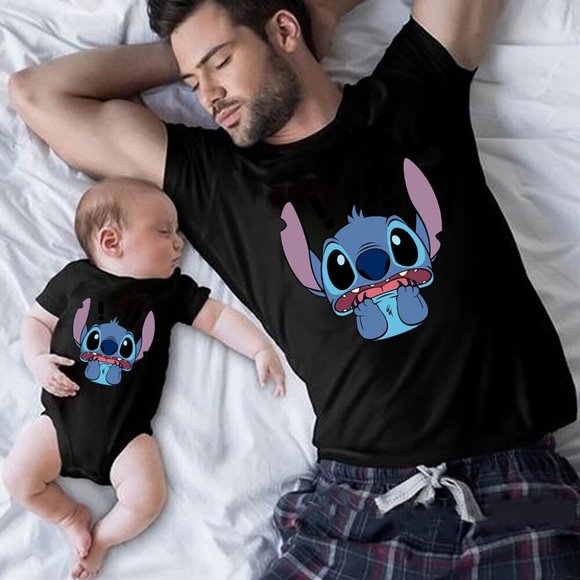 Tops | Disney Lilo And Stitch Father And Son Same Ohana Family Matc ...